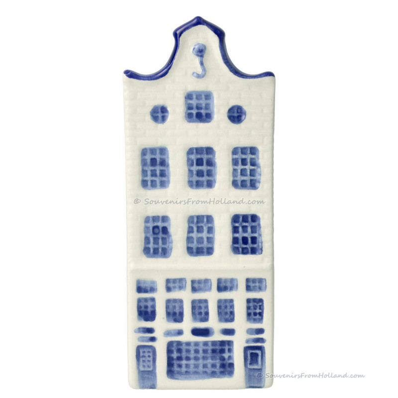 Large Canal House Bell Gable (14 cm) - Blue White • Souvenirs from Holland