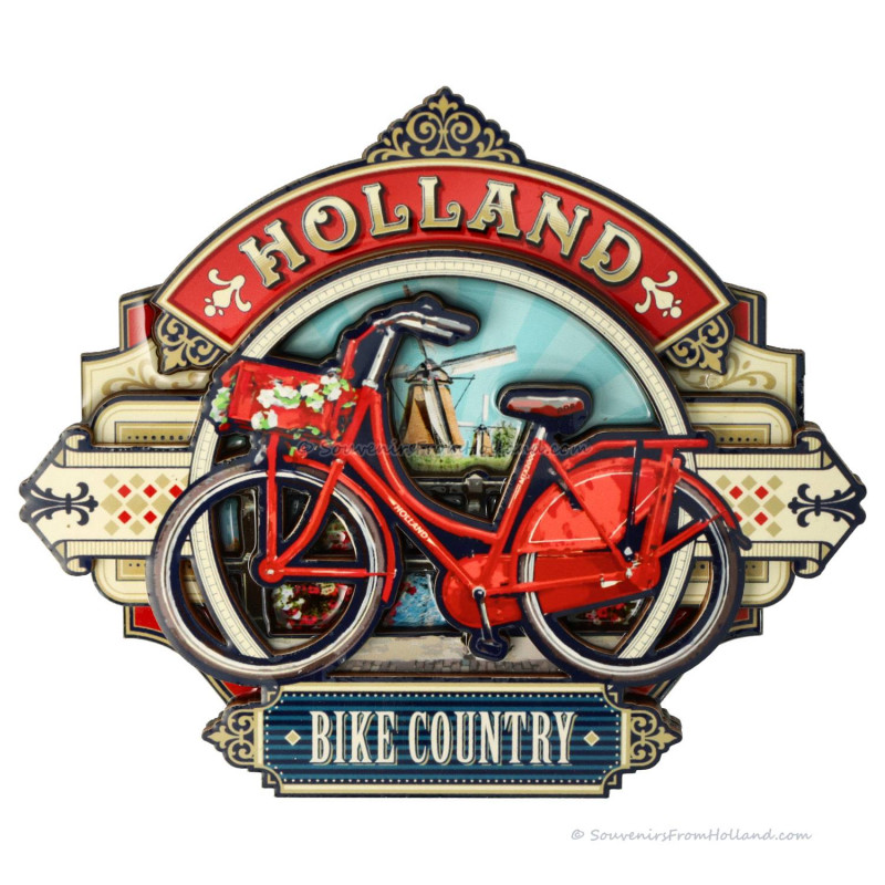 Luxury Magnet - Dutch Bike Country 3D epoxy - Holland • Souvenirs from Holland