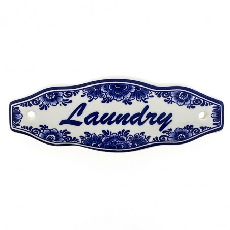 Laundry Door Sign - Delft Blue - signs numbers • Souvenirs from Holland