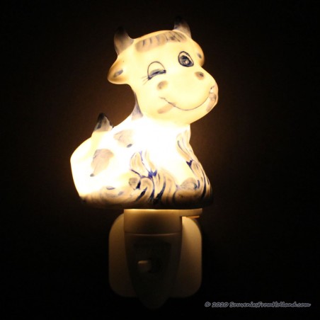 Happy Cow Night Wall Light - Delft Blue - • Souvenirs from Holland