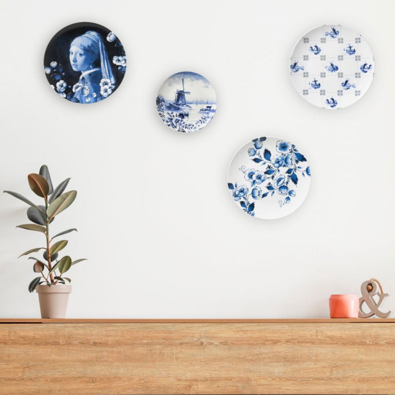 Delft Blue Wall Plate Windmill - 20cm - Applique Plates • Souvenirs ...