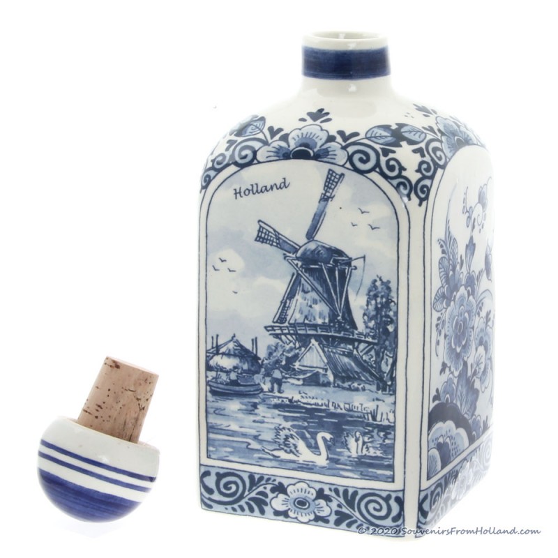 Liquor Jenever Bottle 18cm - Delftware - Storage Pots • Souvenirs from ...