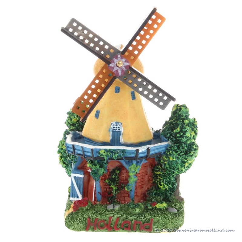 3D miniature Windmill yellow roof - fridge magnet - Miniature ...