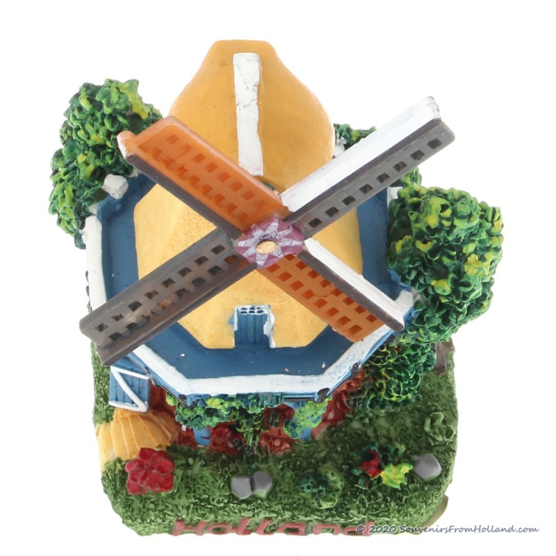 3D miniature Windmill yellow roof - fridge magnet - Miniature ...