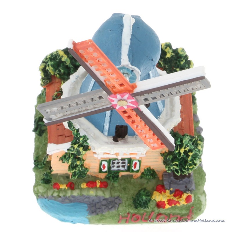 3D miniature Windmill blue roof - fridge magnet - Miniature Landscapes ...