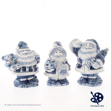 Santa Claus with Teddy Bear - Handpainted Delftware - Standing ...