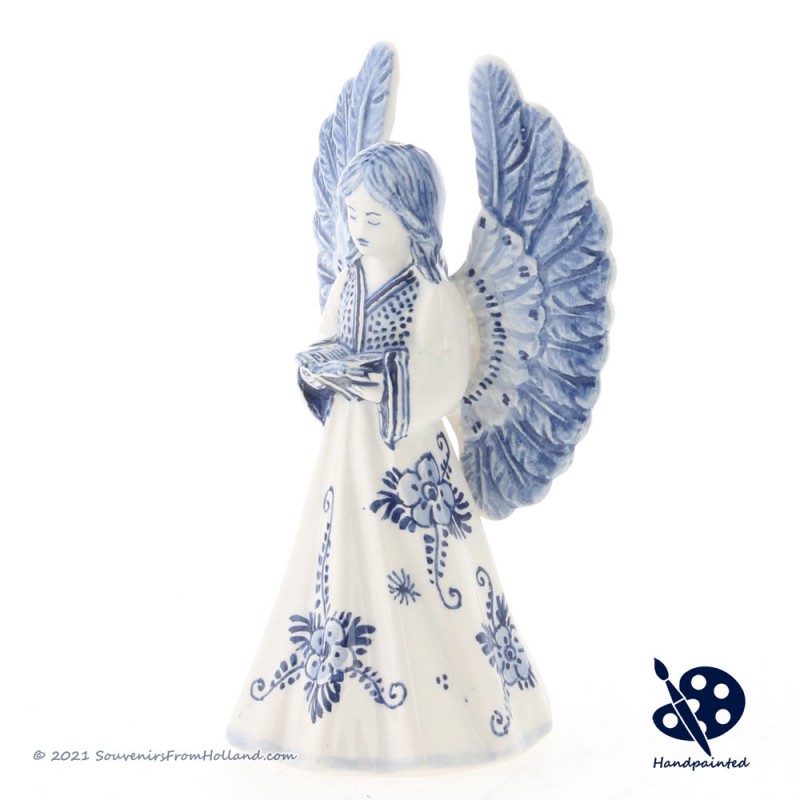 Delft Blue Christmas Angel with book - Handpainted Delftware - Standing ...