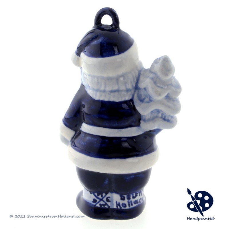 Santa Claus with Christmas Tree Ornament - Hand painted Delftware ...