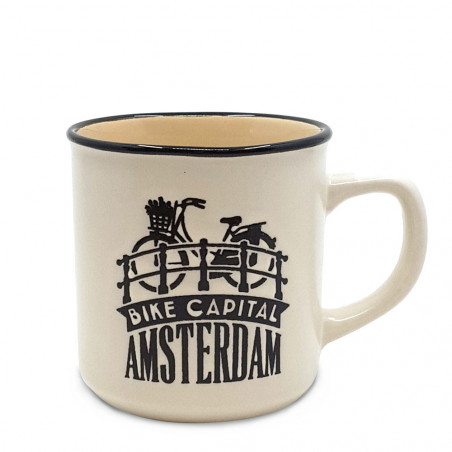 White Retro Camp Mug Amsterdam Bike 200ml - Cups and Mugs • Souvenirs ...
