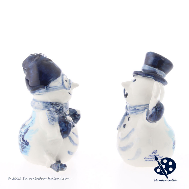Happy Snowmen - Handpainted Delftware - Standing figurines • Souvenirs ...
