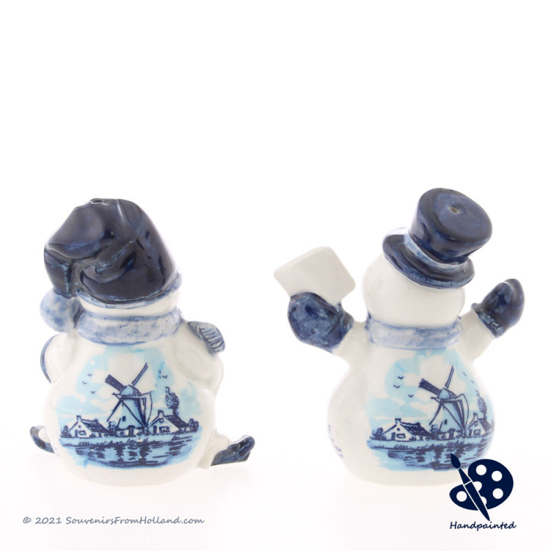 Happy Snowmen - Handpainted Delftware - Standing figurines • Souvenirs ...