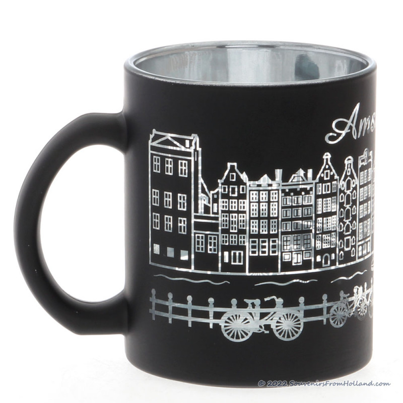 Amsterdam Black Silver mug 250ml - Cups and Mugs • Souvenirs from Holland