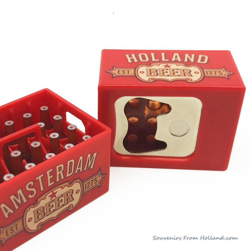 Opener kratje bier Amsterdam rood - magneet - Flessenopener • Souvenirs ...