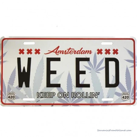 Keep on Rollin' Weed Licence Plate - Plates • Souvenirs from Holland