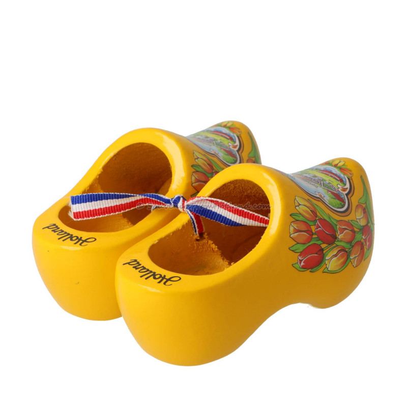 Geel Tulp - 14 cm Klompenpaar - Decoratie • Souvenirs from Holland