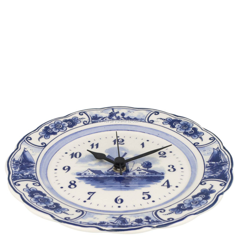Wallplate Clock Small 22cm - Delft Blue - Clocks • Souvenirs from Holland