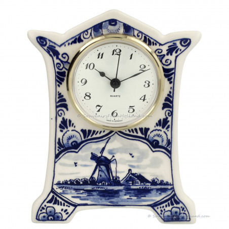 Standing Clock mill landscape 15cm - Delft Blue - Clocks • Souvenirs ...