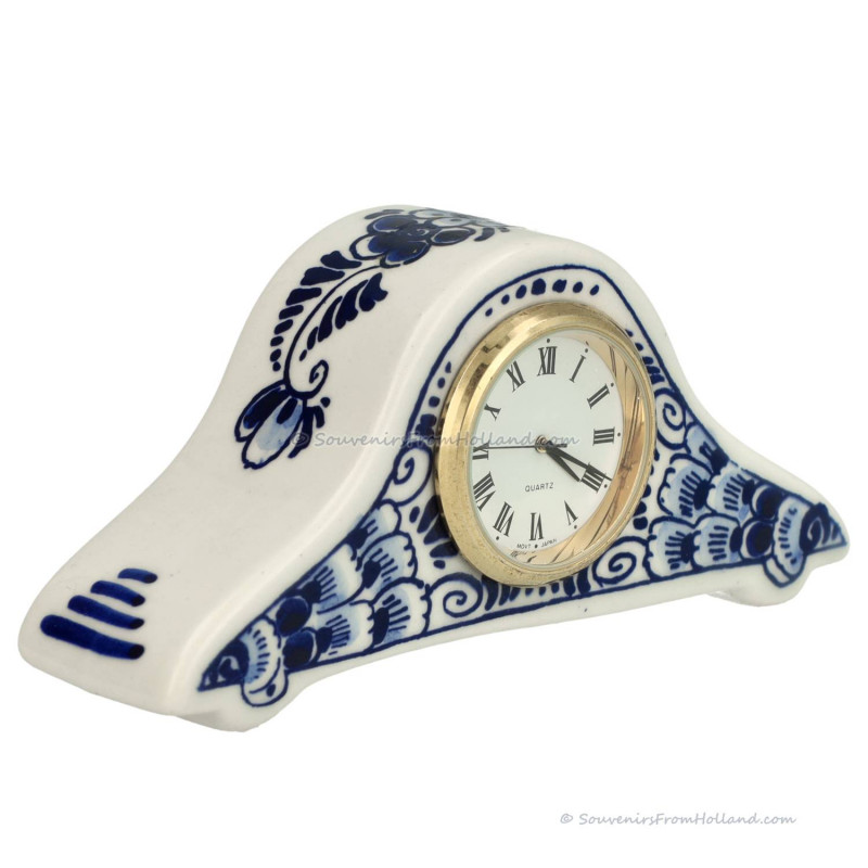 Miniature Pendulum﻿ Clock Flowers 5x11 cm - Delft Blue - Clocks ...